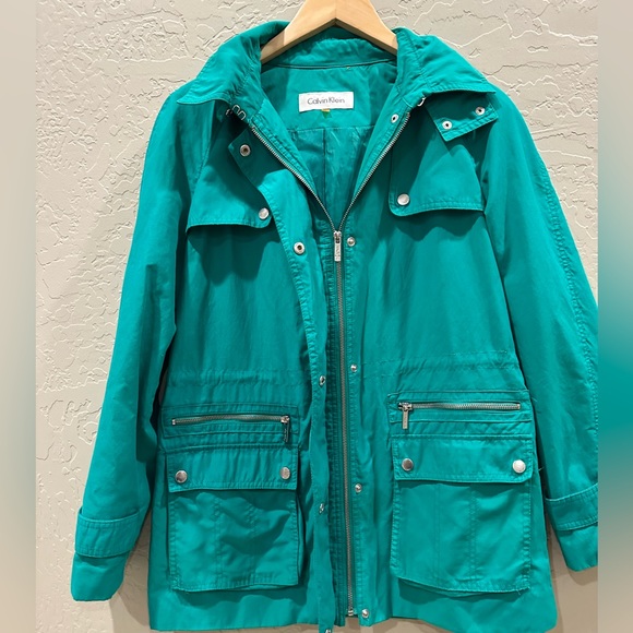 Calvin Klein | Jackets & Coats | Calvin Klein Green Hooded Field Jacket ...